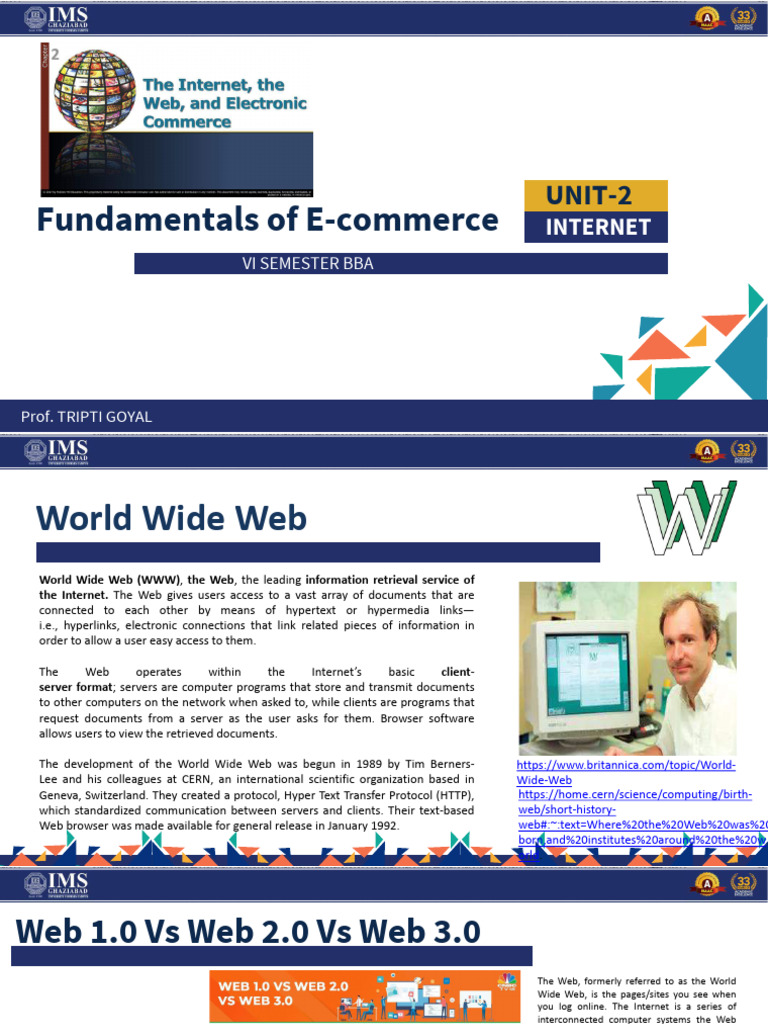 Fundamentals of E-Commerce: UNIT-2 | PDF | Internet Protocol Suite | World Wide Web