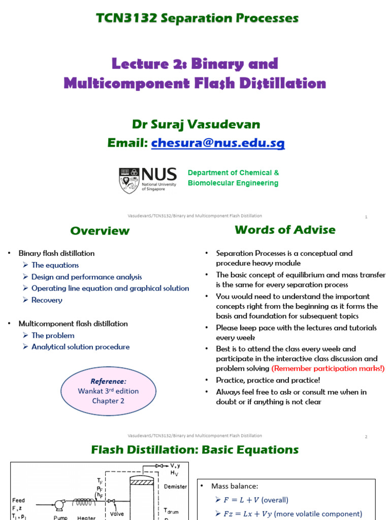 3-Lecture Note - Binary and Multicomponent Flash Distillation | PDF | Distillation | Continuum ...