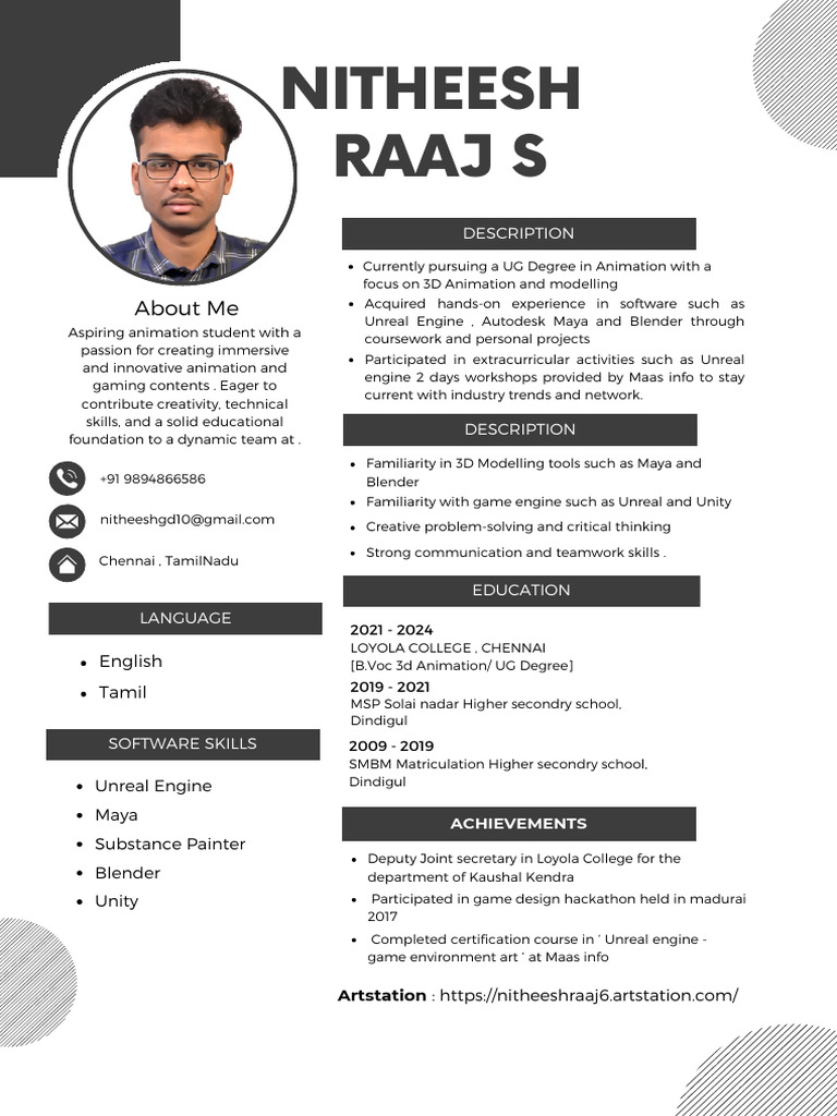 NItheesh Resume | PDF | Computing