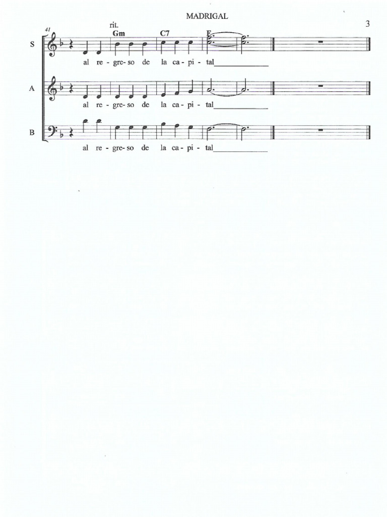 Madrigal 3. | PDF