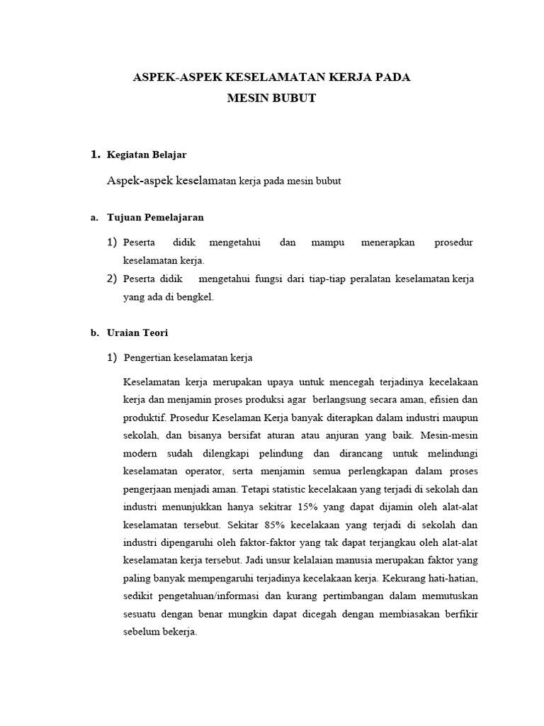 k3 Mesin Bubut 1 | PDF