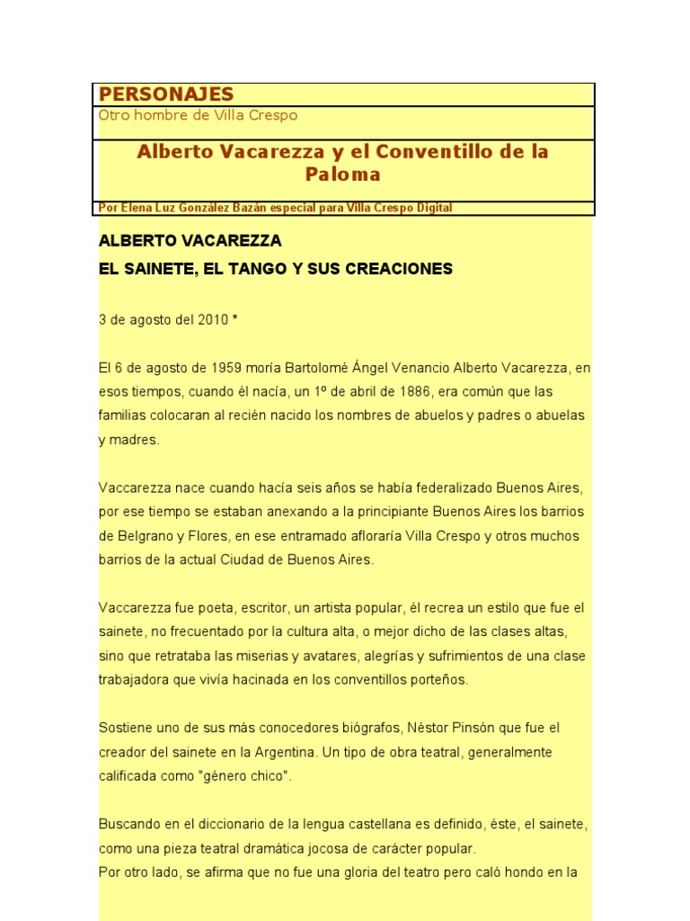 Alberto Vacarezza | PDF | Personas | Entretenimiento (general)