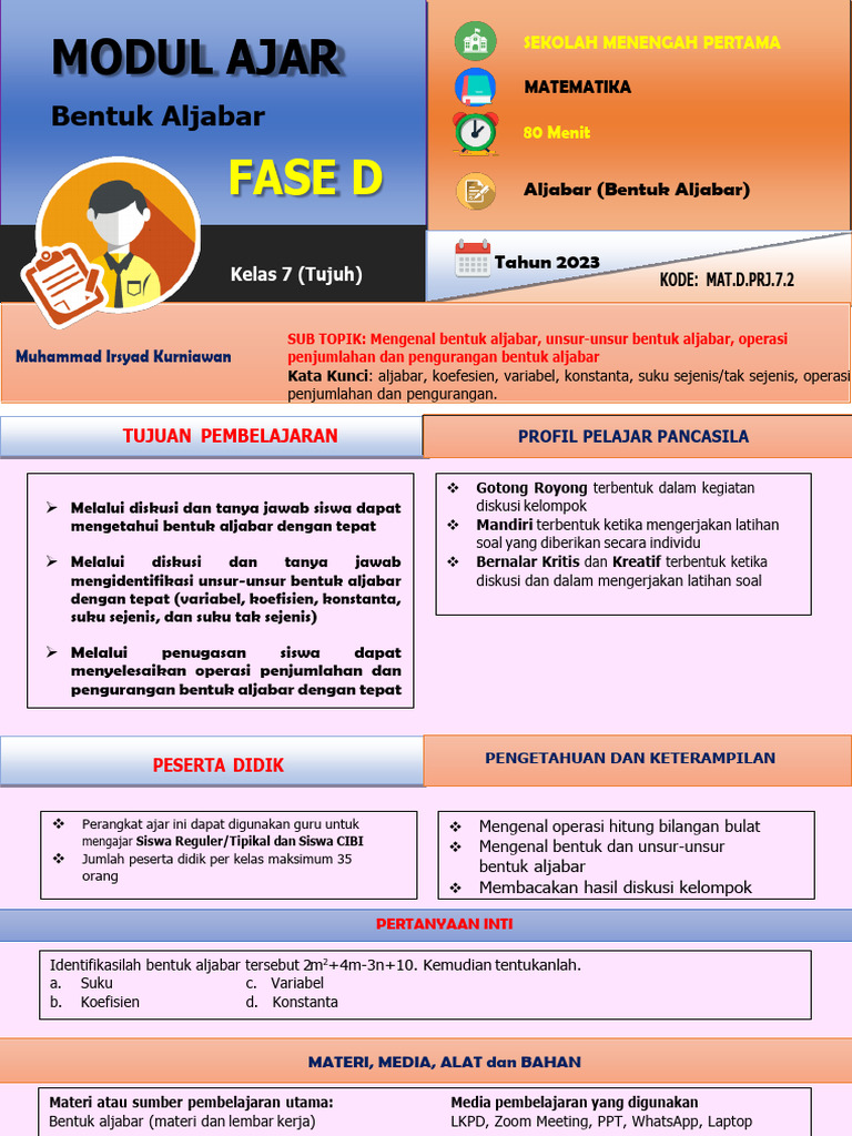 Contoh - Modul Ajar | PDF