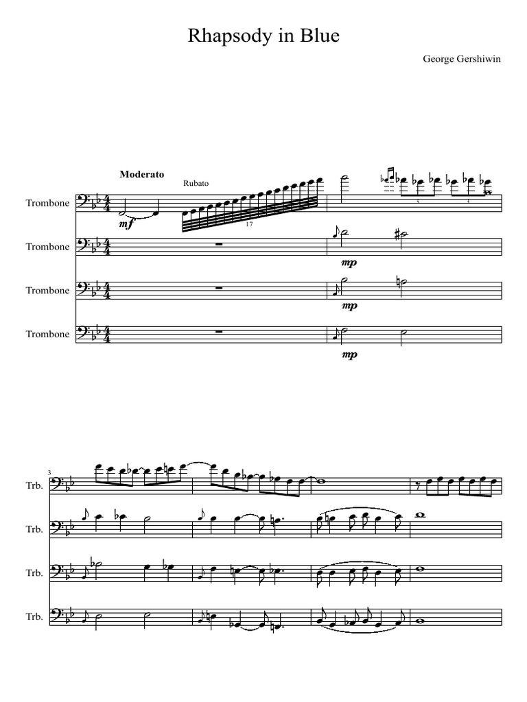 Rhapsody in Blue Trombone Score | PDF