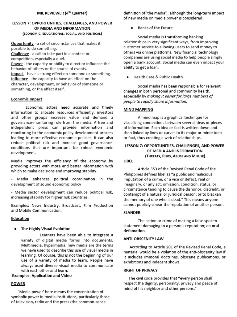 (2-2) MIL Reviewer - 1 | PDF | Computer Data Storage | Defamation