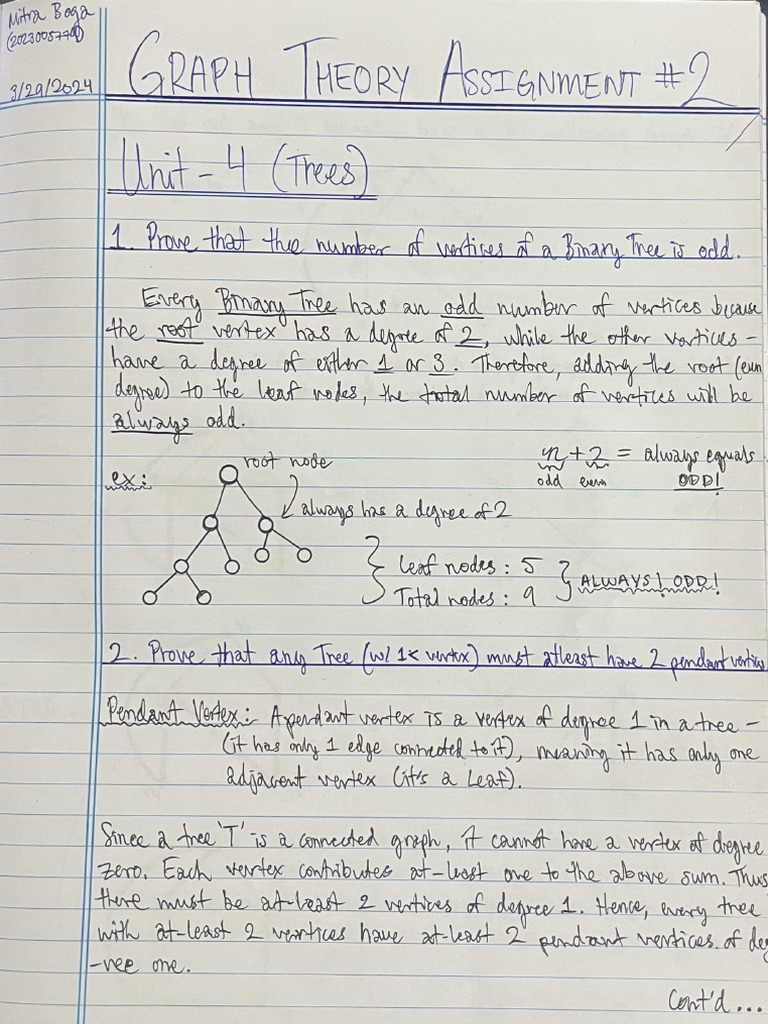 Graph Theory - Assignment #2 | PDF