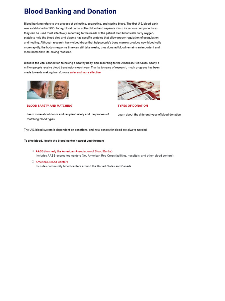 Blood Banking and Donation | PDF