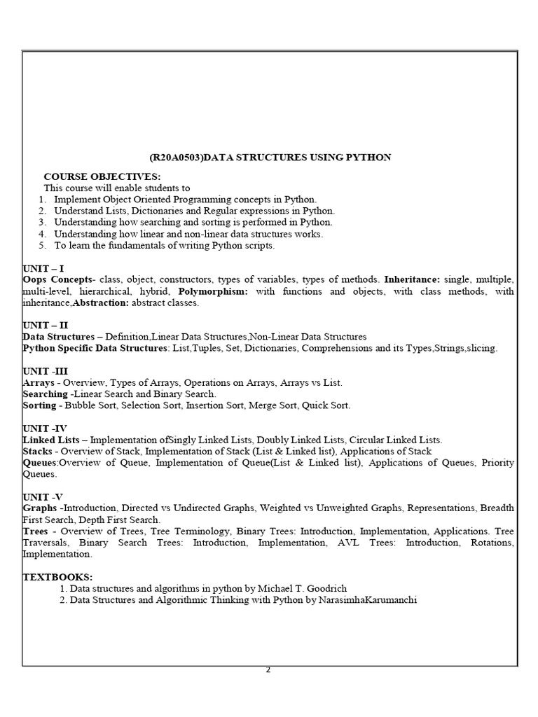 Data Structures Through Python (R20a0503) - 2-159 | PDF | Inheritance (Object Oriented ...