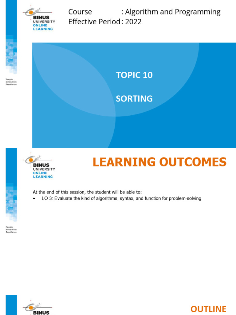Ppt10 Sorting Pdf Algorithms Algorithms And Data Structures