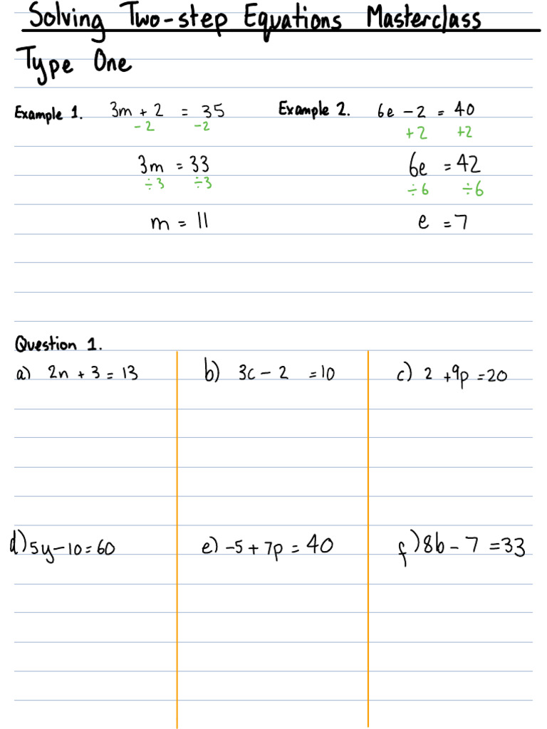 Two Step Equations | PDF