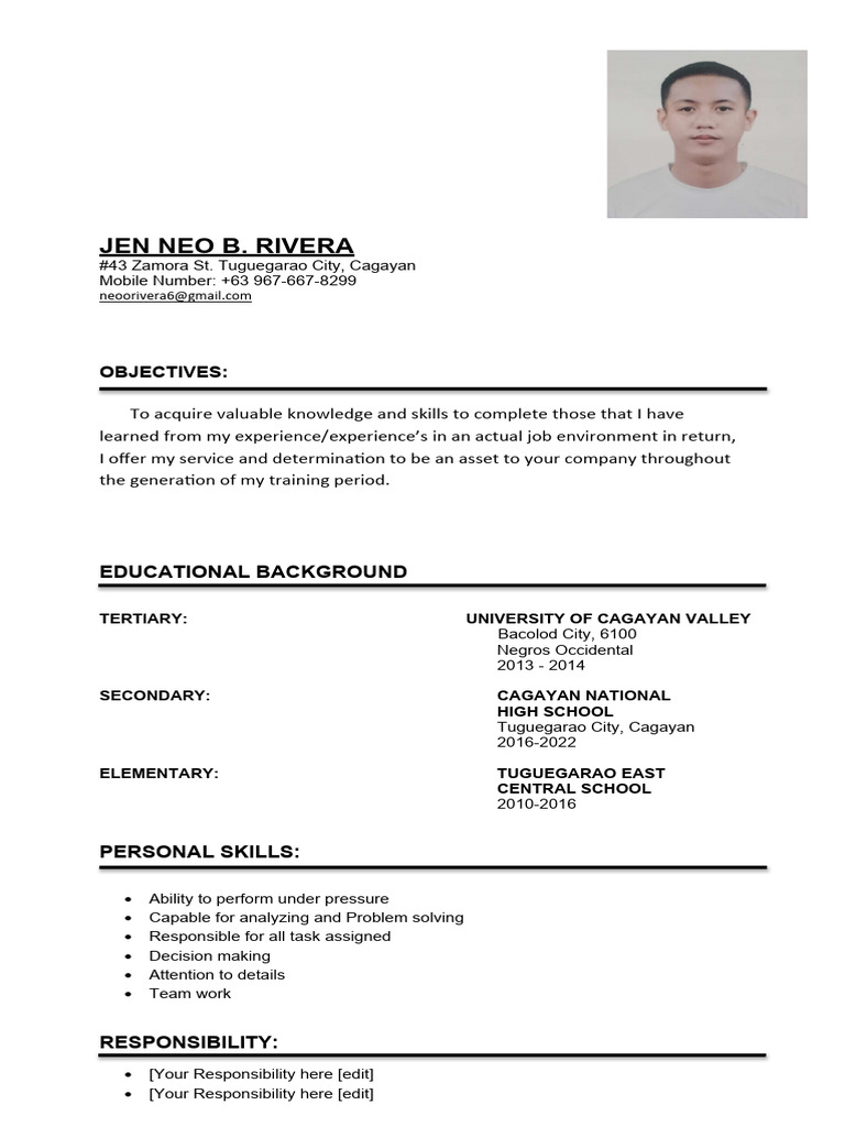 Resume Guide | PDF | Cognition | Cognitive Science