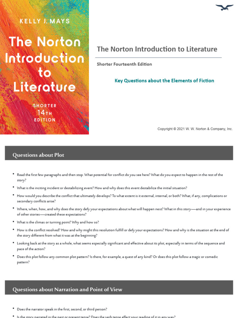 Key Questions About The Elements of Fiction | PDF | Narration | Plot ...