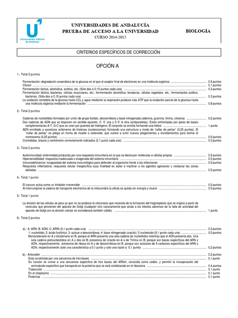 Ua4BIOLOG諥criterios | PDF | Citoplasma | Traducción (biología)