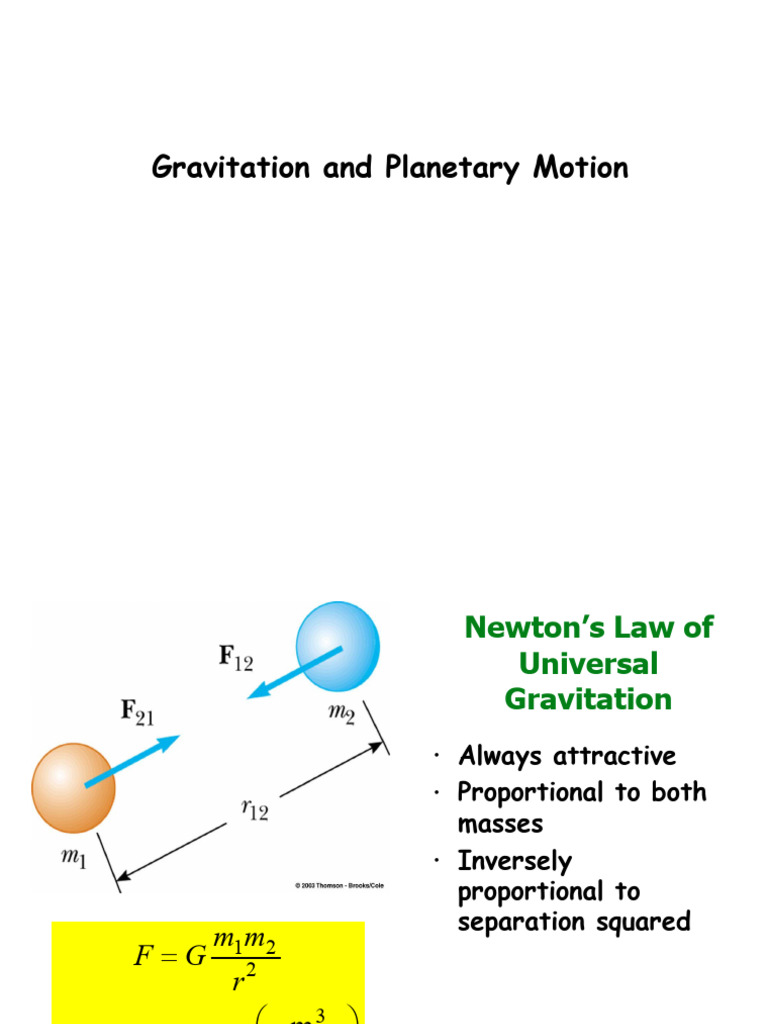 Lecture11 Gravitation | PDF | Orbit | Astrophysics