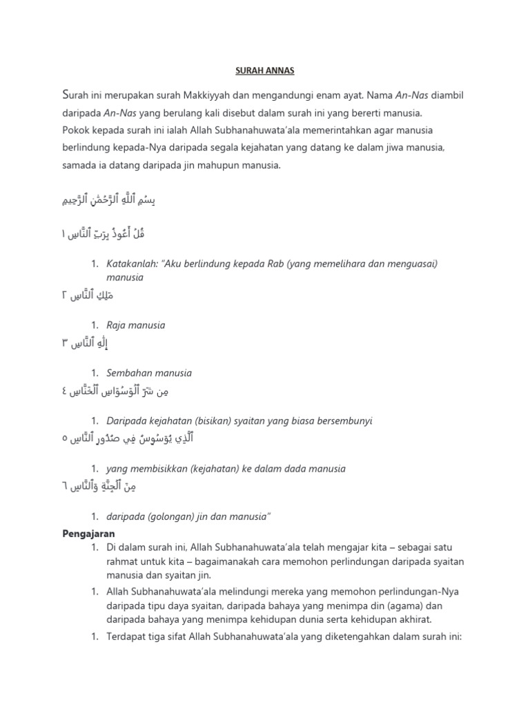 Surah Annas Pdf