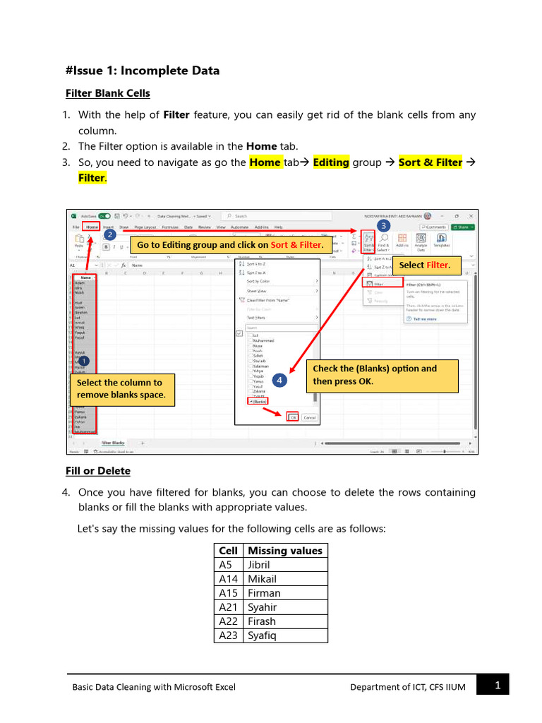 Basic Data Cleaning With Microsoft Excel v1.1 | Download Free PDF | Microsoft Excel | String ...