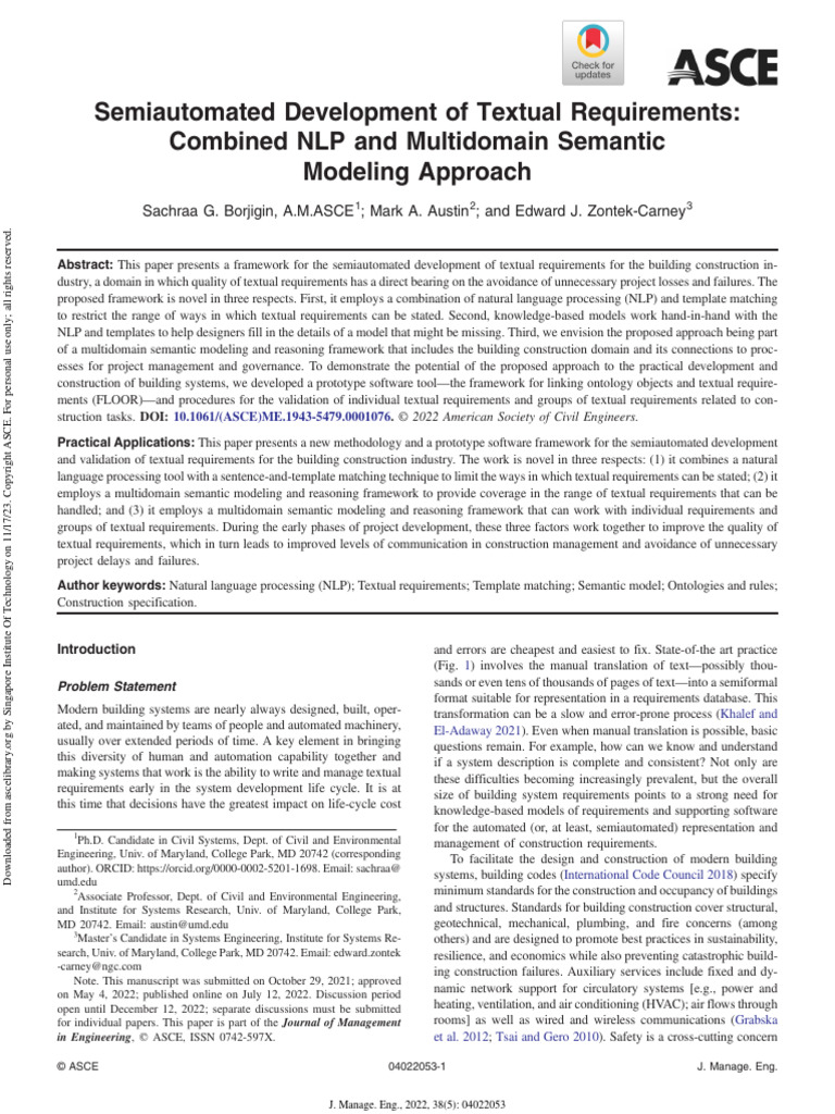Semiautomated Development of Textual Requirements: Combined NLP and Multidomain Semantic ...