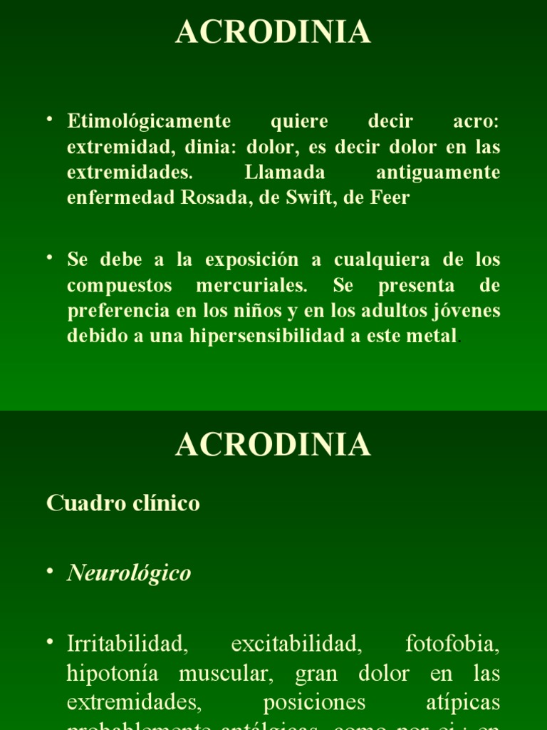 Acrodinia: Intoxicación por Mercurio | PDF | Ciencia y matemáticas