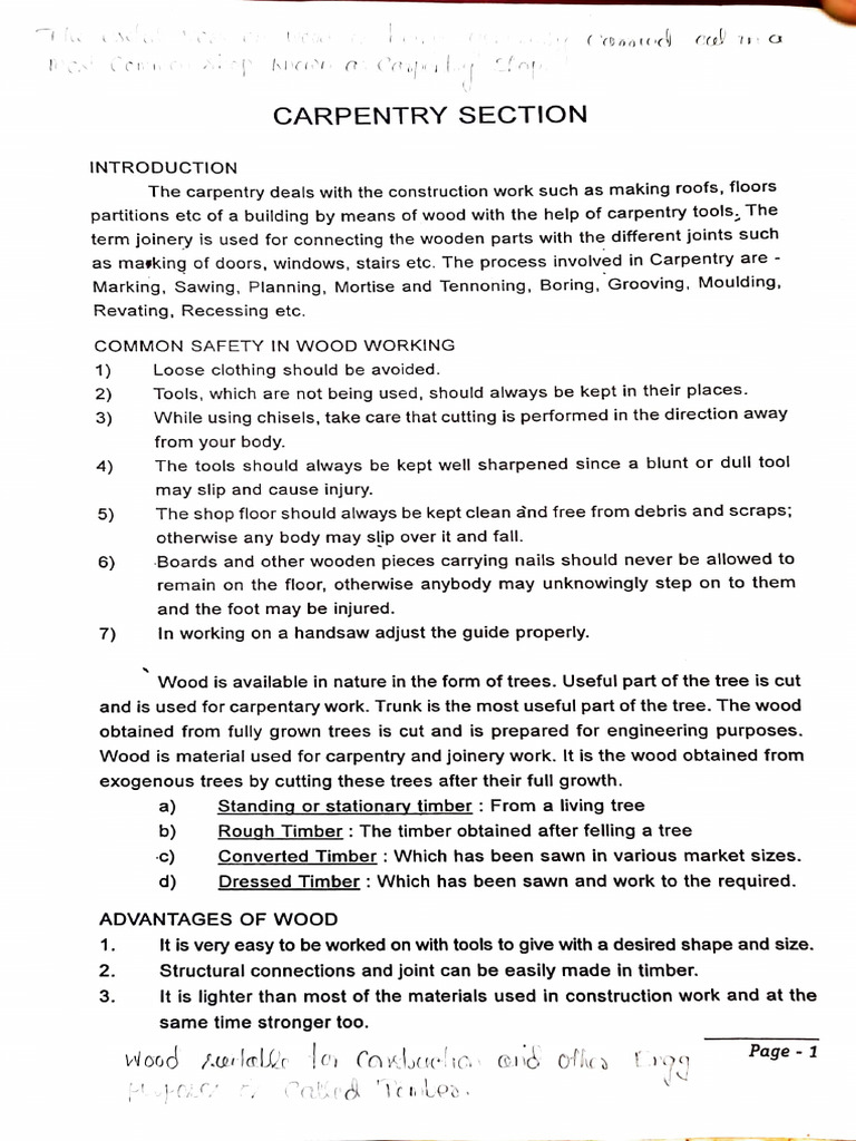CARPENTRY PDF (1stYEAR) TAT | PDF | Wood | Lumber