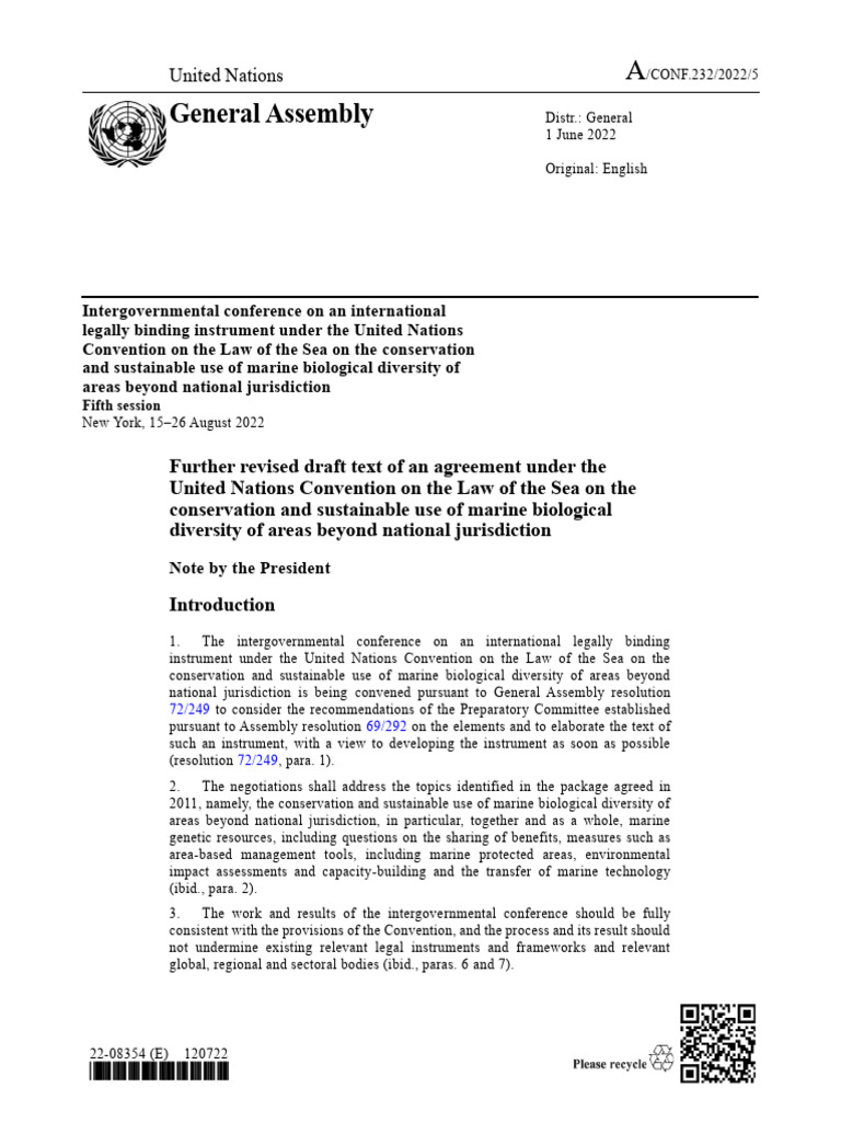 BBNJ lần 5 | PDF | Conservation Biology | Biodiversity