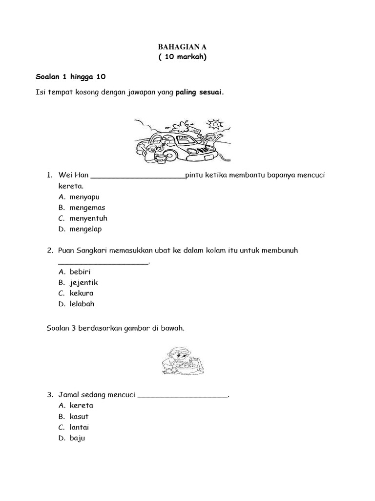 KERTAS SOALAN BM TAHUN 2 | PDF