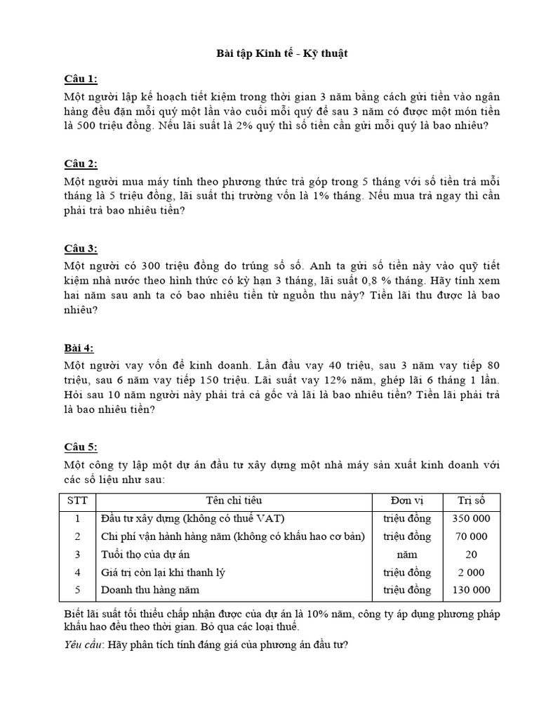 Bai Tap KT KT 2022 | PDF