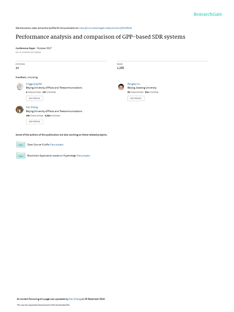 Performance Analysis and Comparison of GPP-based SDR Systems | PDF | Software Defined Radio ...