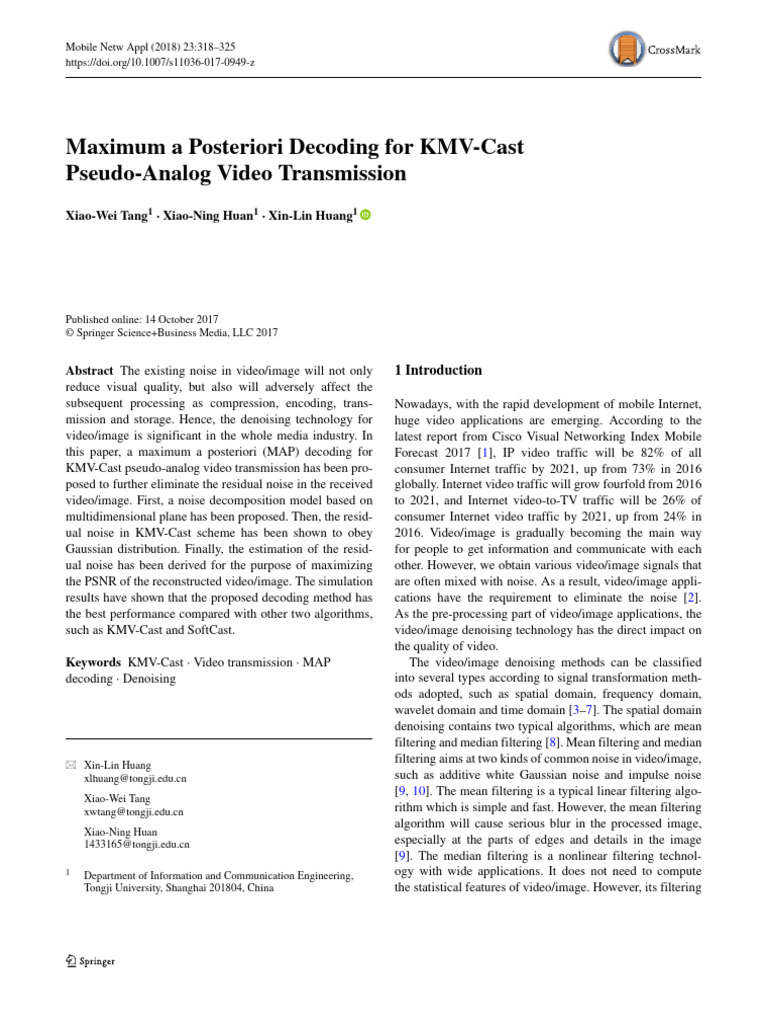 Maximum A Posteriori Decoding For | PDF | Digital Signal Processing | Video