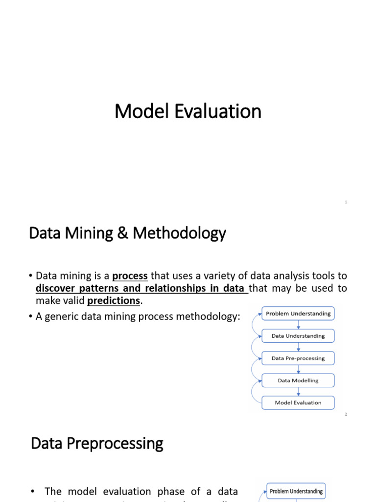 Concepts - Model Evaluation (Data Mining Fundamentals) | PDF ...