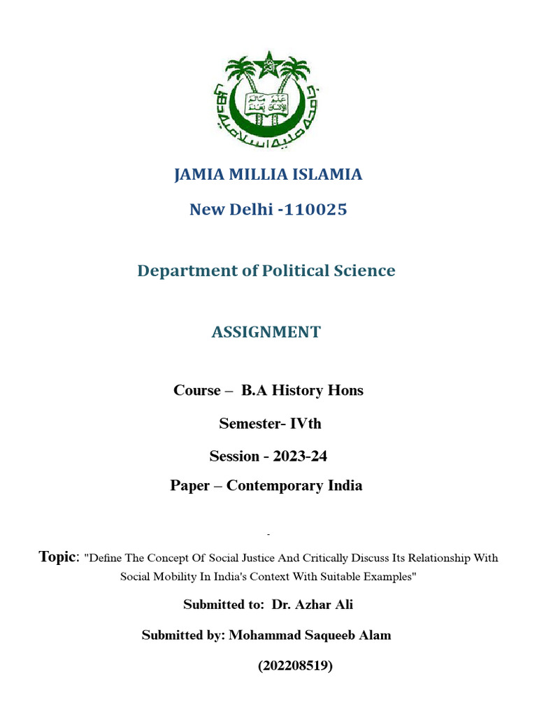 Social Justice And Social Mobility Assignment | PDF | Social Mobility ...
