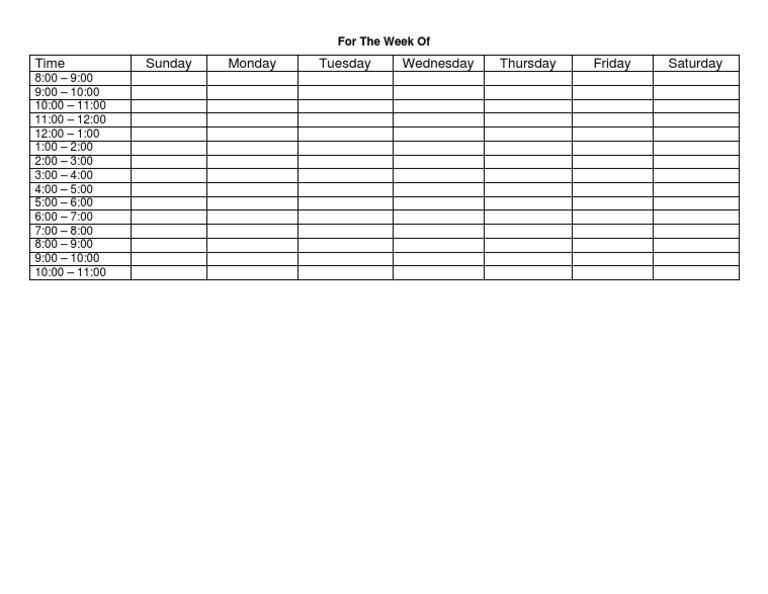 Weekly Schedule Template | PDF | Home & Garden