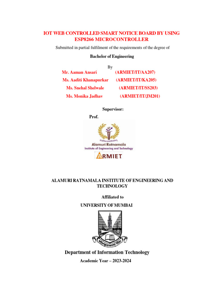 Aditi | PDF | Internet Of Things | Computer Engineering