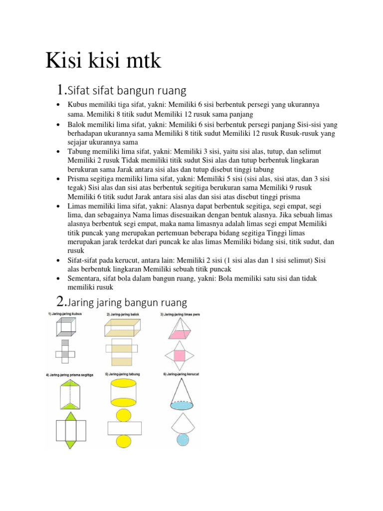 Kisi Kisi mtk-1 | PDF
