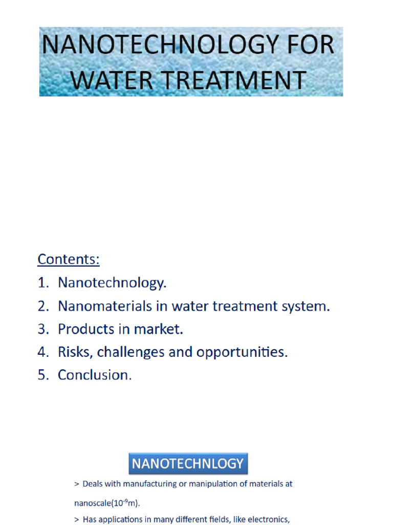 NanoTech for Water | PDF