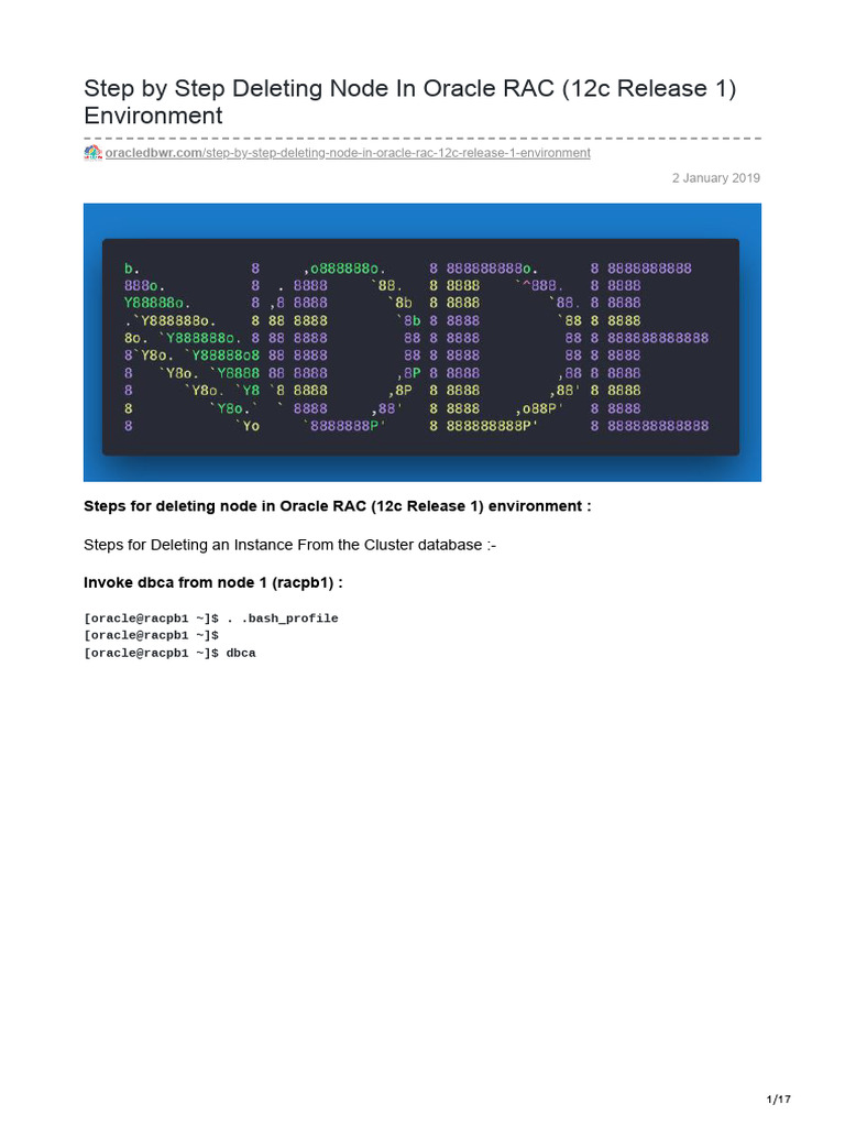 Step by Step Deleting Node in Oracle RAC (12c Release 1) Environment | PDF | I Pv6 | Computer ...
