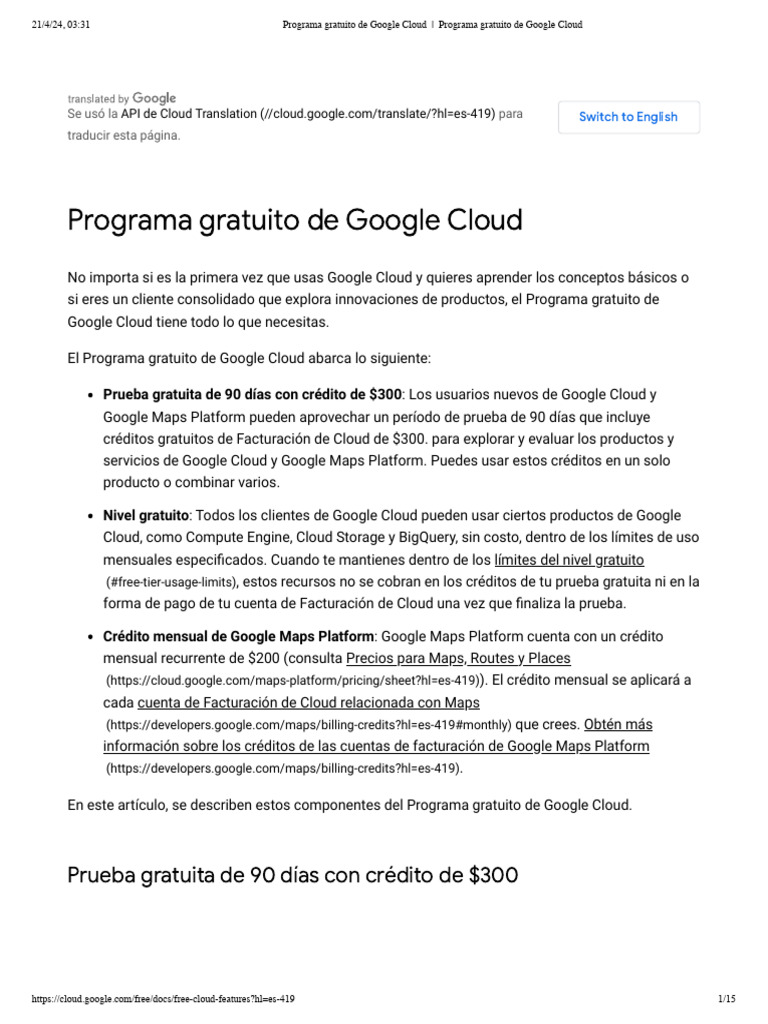 Programa Gratuito de Google Cloud - Programa Gratuito de Google Cloud | PDF | Computación en la ...
