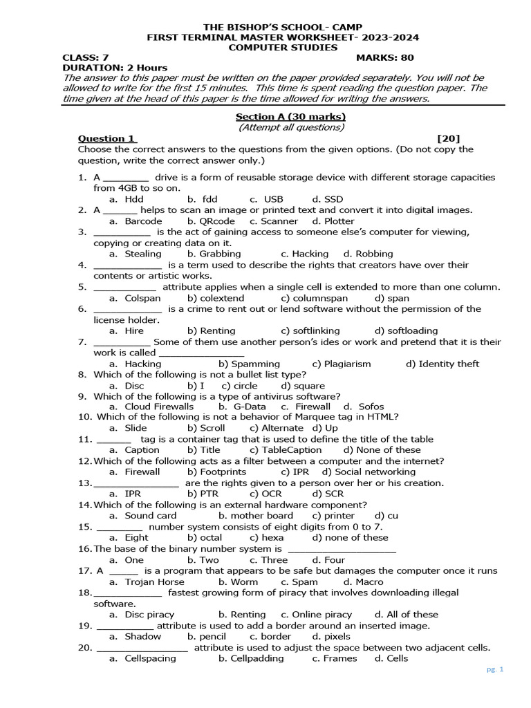 19082023011134first Term Master Worksheet 2023 Class 7 Computer Studies ...