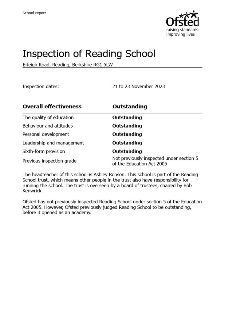 Full Ofsted Report November 2023.317747816 | PDF | Curriculum | Schools