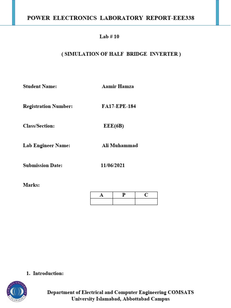 PE-Lab 10 | PDF | Power Inverter | Power Electronics