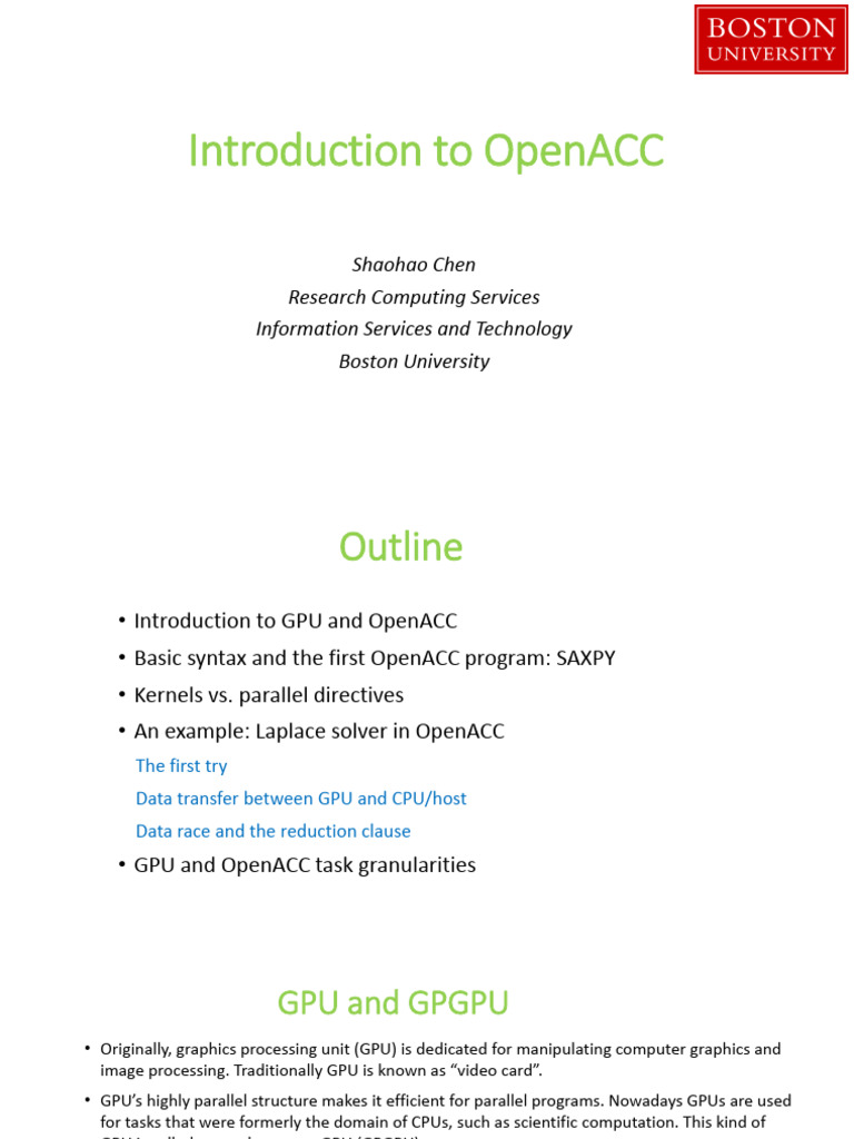 OpenACC-2017Spring | PDF | Graphics Processing Unit | Computer Science