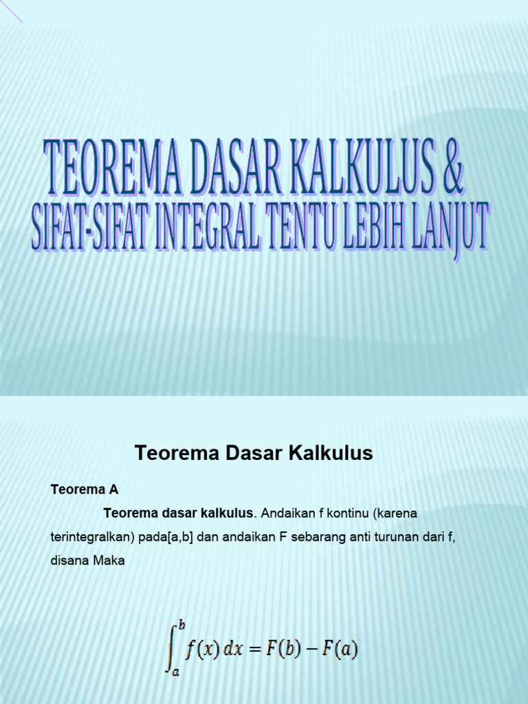 11 Presentasi Teorema Dasar Kalkulus | PDF