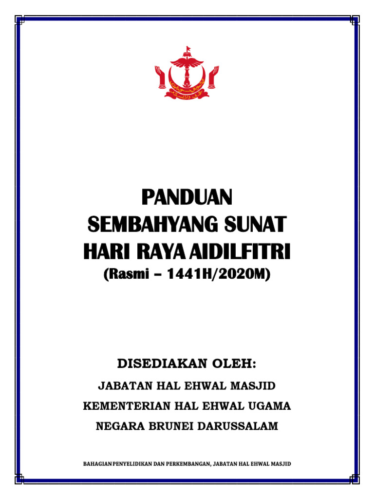 Panduan Sembahyang Sunat Hari Raya 2020 Pdf