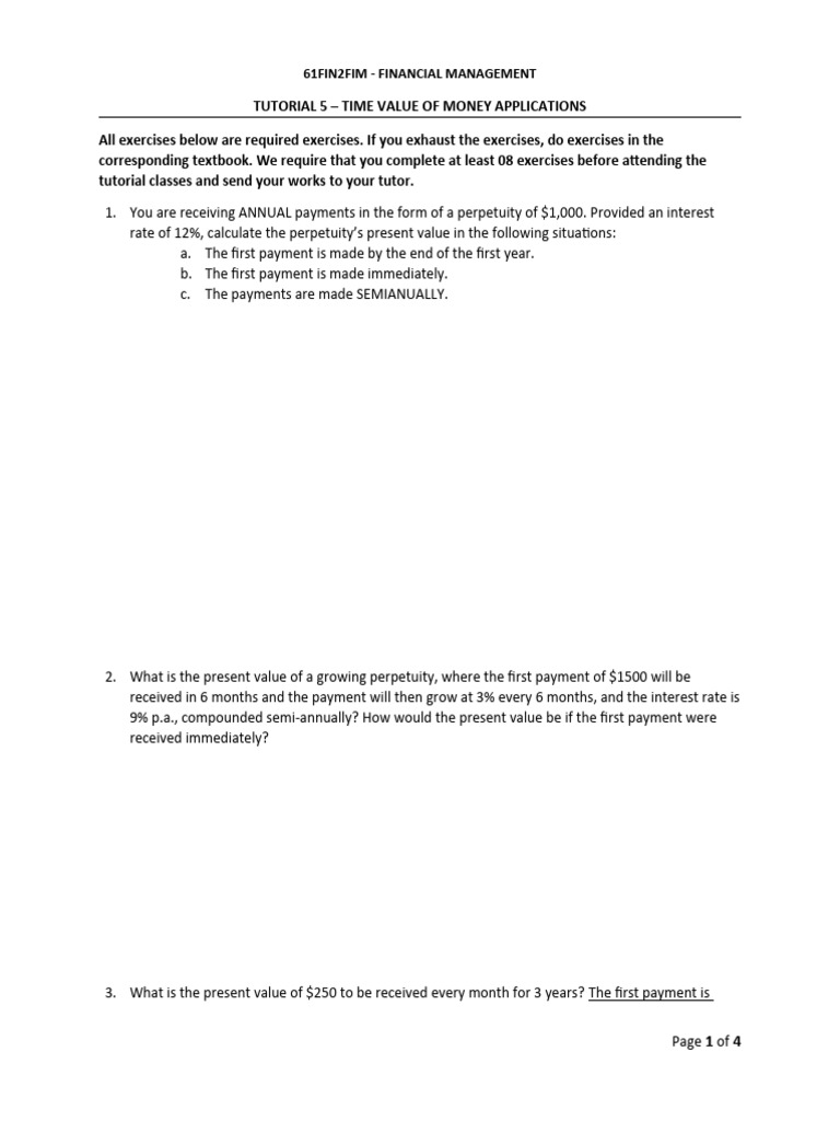Tutorial 4 TVM Application | PDF | Interest | Present Value