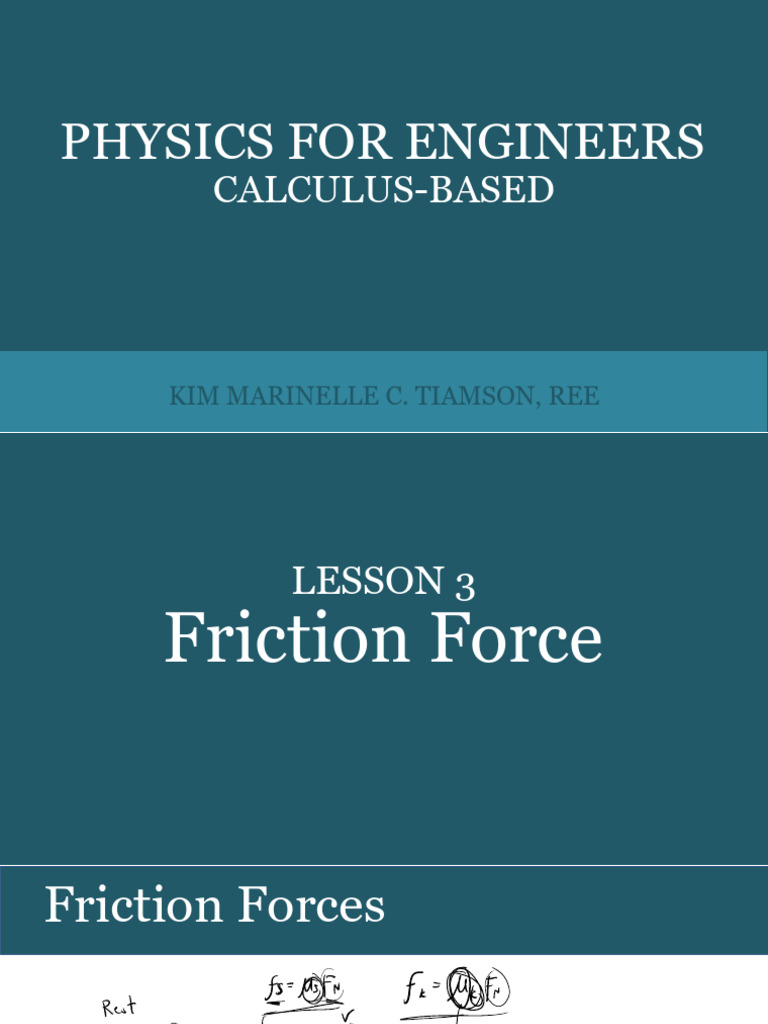 SCI 2 - Physics For Engineers. Lesson 3 | PDF | Force | Friction