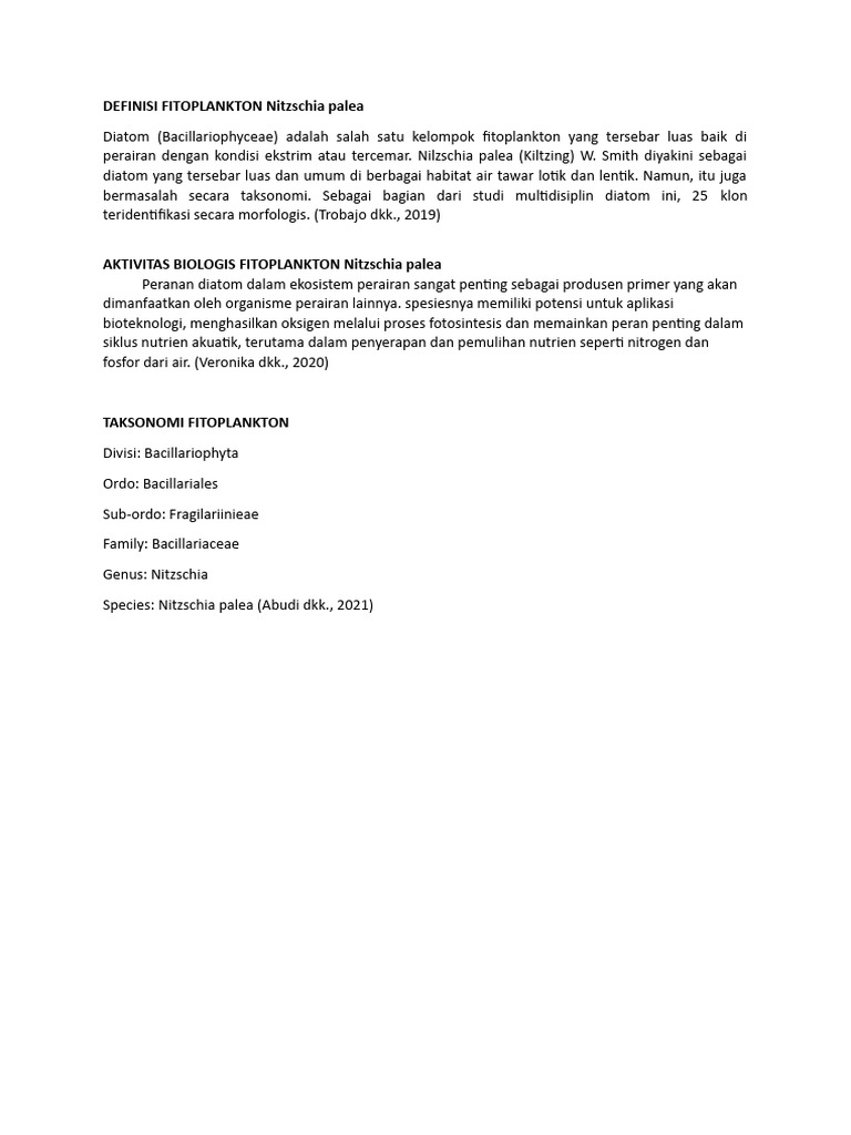 FITOPLANKTOS (Nitzschia Palea) | PDF