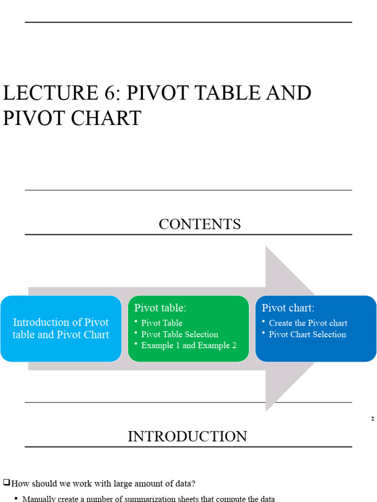 Lecture 6-Pivot Table and Pivot Chart(1) | PDF | Computing | Data ...