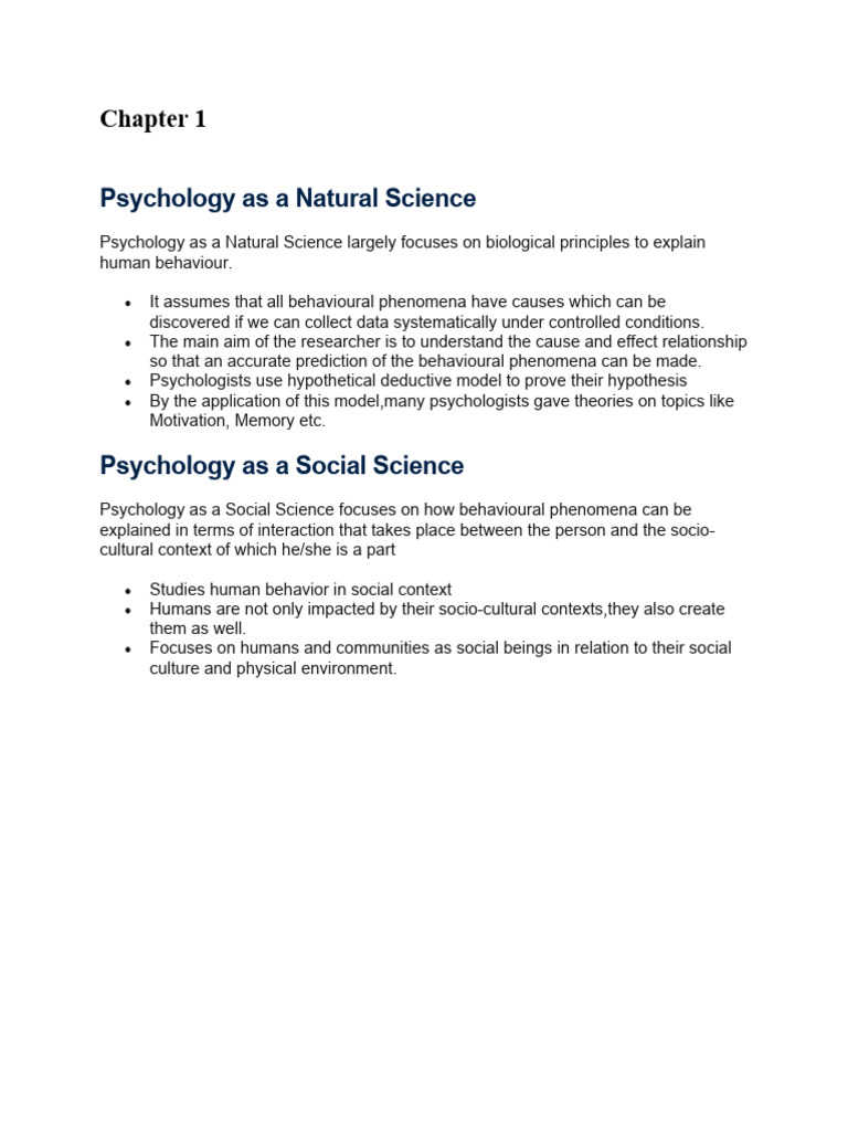 Chapter 1 | PDF | Psychology | Psychological Concepts