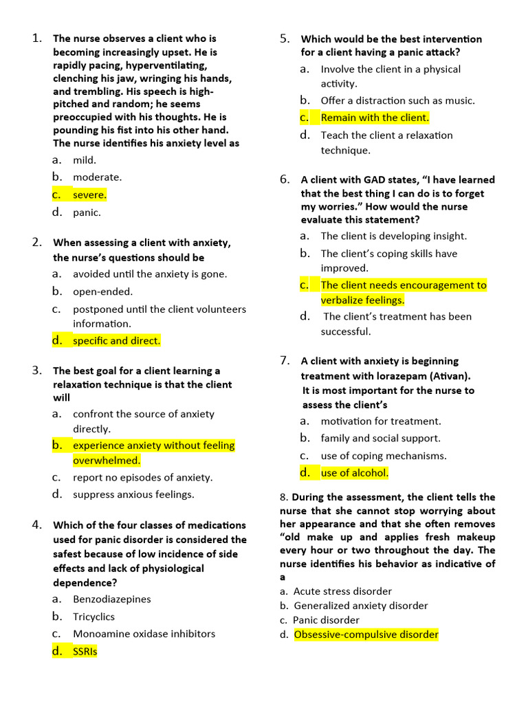 Anxiety Assessment and Interventions Guide | PDF | Anxiety Disorder ...