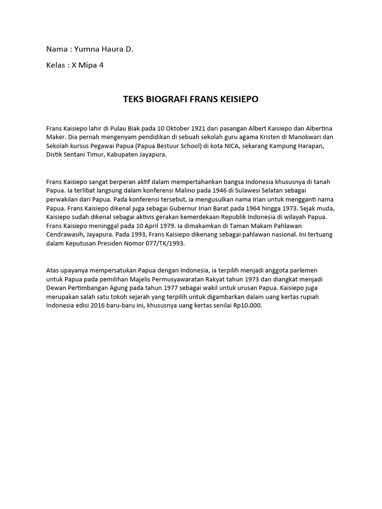 Contoh Teks Biografi | PDF