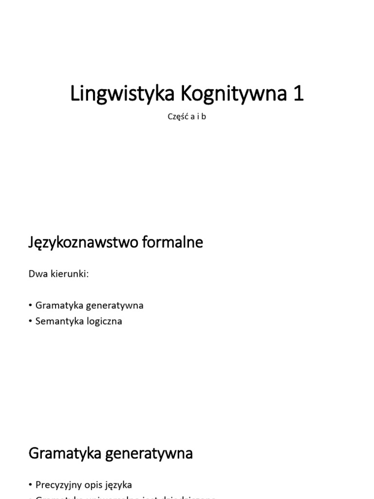 Lingwistyka 1 - Dla Studentow | PDF